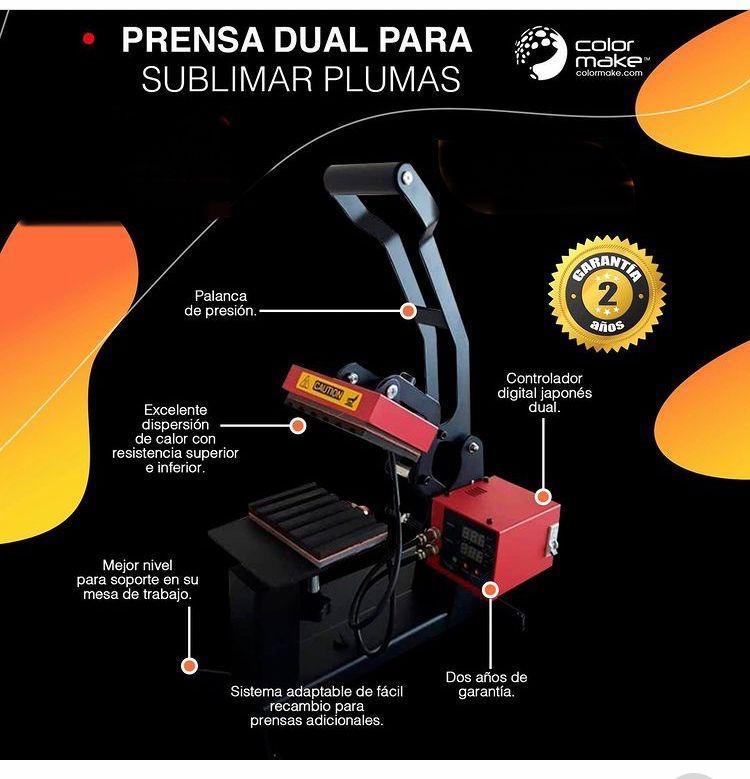 PRENSA MANUAL DUAL PARA LAPICEROS. TIPO CAIMÁN. 110V. – ColorMake Colombia